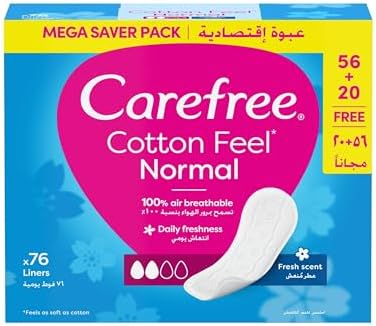 Carefree Daily Cotton-Feel Panty Liners, Breathable and Comfortable for ...