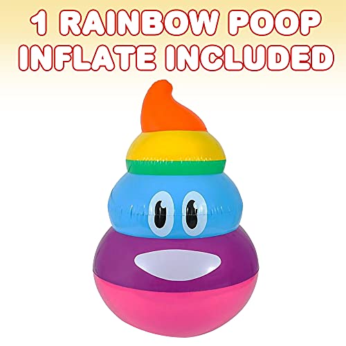 ArtCreativity Rainbow Poop Inflate, Inflatable Poop Emoji Pool Float ...