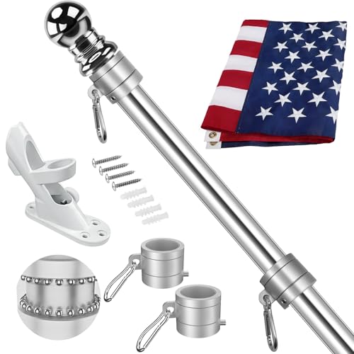 KEMNOLE American Flag 2.5x4 FT with Pole, American Flag Pole Kit for ...