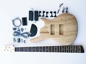 Amazon.com: DIY Electric Bass Guitar Kit - 5 String Ash Bass: Musical ...