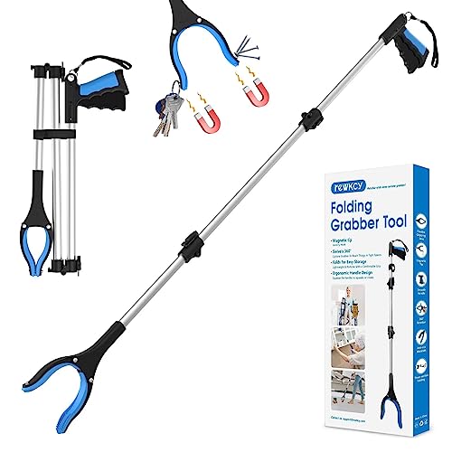 REWKCY 48" Foldable Long Grabber Reacher Tool, Grabber Reacher with 360 ...