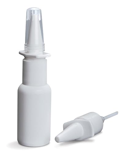 CMJ 2 x 10ml Empty Nasal Pump Spray Plastic Bottle Refillable White ...