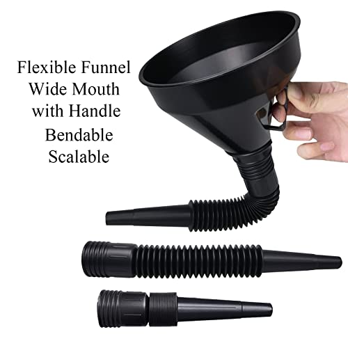 Flex Funnel - Wide Mouth Flexible Funnel with Handle, Multi-Functional ...