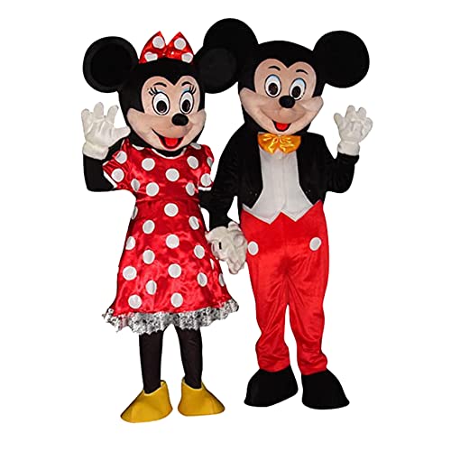 Mickey Mouse and Minnie Mouse Adult Mascot Costume Fancy Dress Outfit ...
