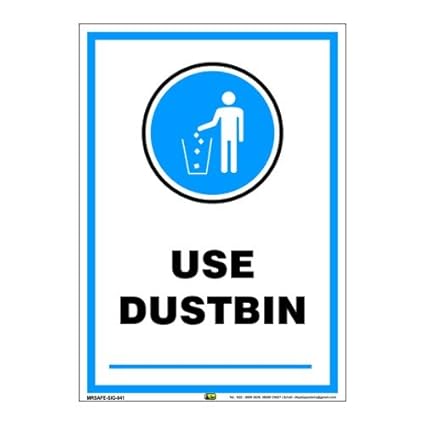 Mr. Safe - Use Dustbin Sign Hard Plastic Lamination A2 (16.5 inch X 23. ...