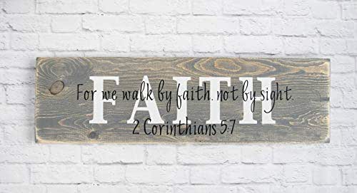 Amazon.com: Christian Wood Sign – Bible Verse Wall Décor – Faith Sign ...