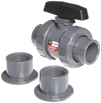 Hayward PVC Ball Valve, Two Piece, True Union, Drilled Ball, FPM Seal ...