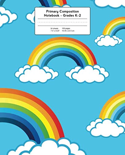 Amazon.com: Primary Composition Notebook: Rainbow Clouds, Grades K-2 ...