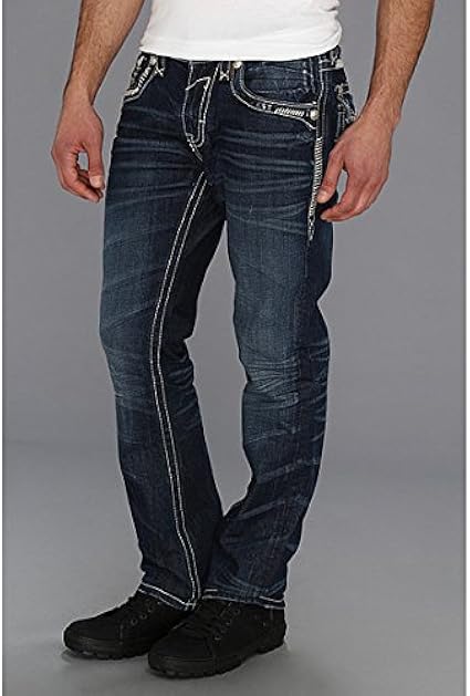 Rock Revival Men's Steven Straight Leg Jean, Dark Indigo, 30 at Amazon ...
