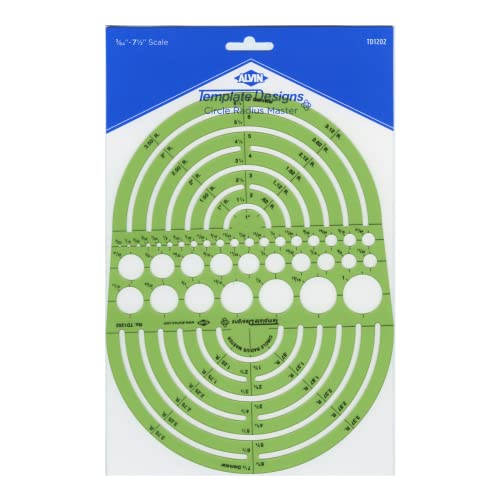 ALVIN Circle Radius Master Template TD1202, Template for Artists, Architects, Design and ...