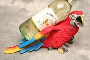 Amazon.com : Red Macaw Parrot Perched Wine Bottle Holder : Other ...