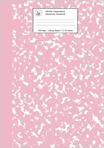 Amazon.com: Marble Composition Hardcover Notebook College Ruled: Pink ...