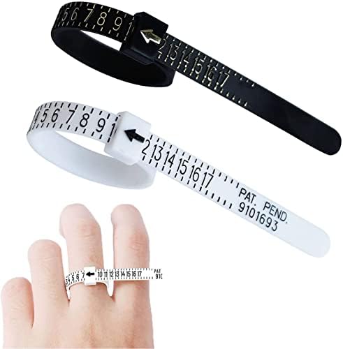 2 PCS Ring Size Ruler,Ring Sizer Measuring Tool Set Reusable Finger ...