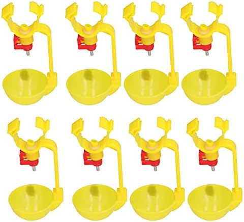 FURLOU Chicken Drinking Cup, Plastic Yellow Chicken Water Feeder Safe ...