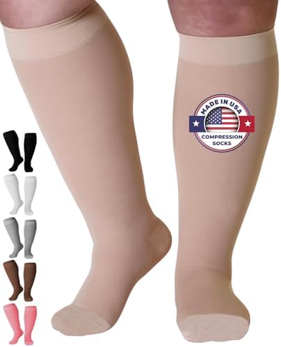 5XL Mojo Compression Socks Plus Size Extra Wide Calf, Knee-Hi - Firm ...