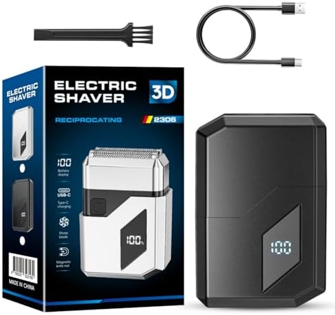 Electric Razor for Men, Mini Electric Foil Shavers, IPX6 Waterproof Wet ...