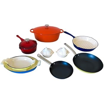 Amazon.com: Silverstone Culinary Colors Series 13-Piece Cookware Set ...