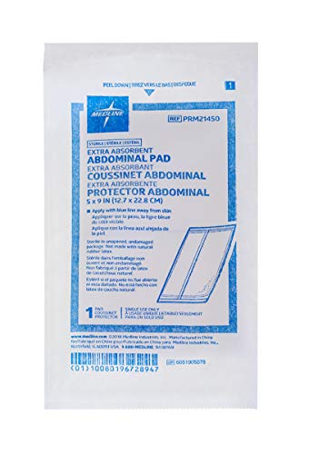 Heavy-Drainage Sterile Abdominal Pads - 5" x 9" Nonwoven ABD Combo Pad ...