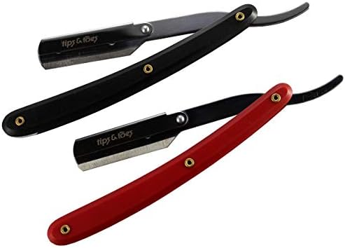 Tips&Toes Straight Razor for Classic Shaving-Set of 2 (Red & Black ...