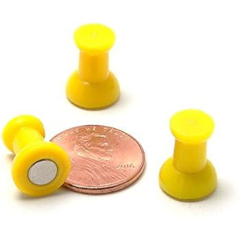 Amazon.com : Map Magnets - 24 Classic Vibrant Yellow Magnetic Push Pins ...