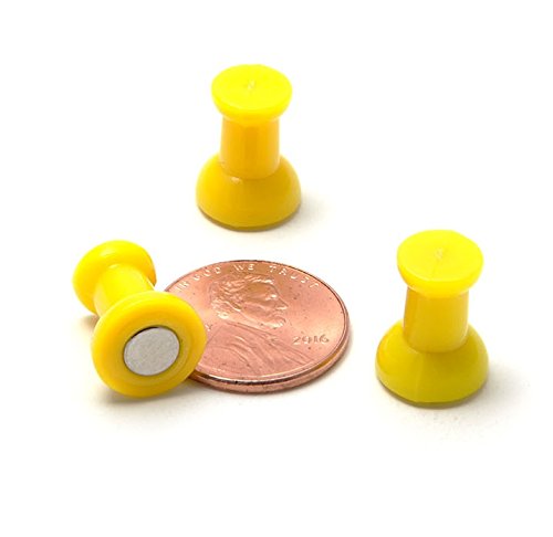 Map Magnets - 24 Classic Vibrant Yellow Magnetic Push Pins - Fun ...