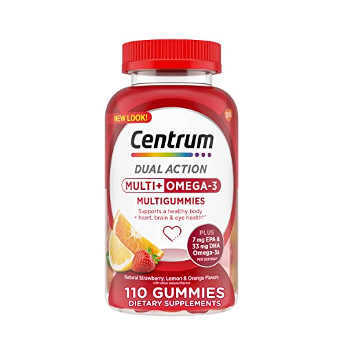 Centrum MultiGummies Multi+ Omega 3 Dual Action, Adult Multivitamin ...