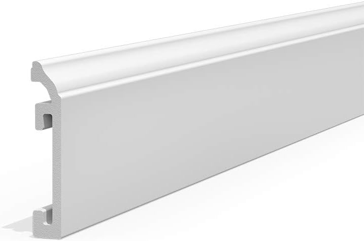 Amazon.com: Made Rite SOB96B12C Snap On Baseboards, Coronado White PVC ...