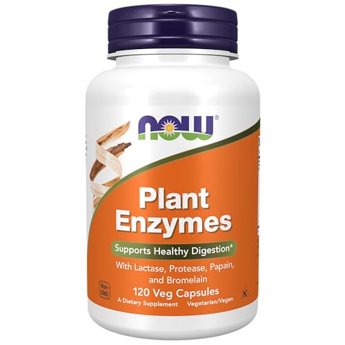 NOW Supplements, Plant Enzymes with Lactase, Protease, Papain and ...