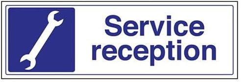 VSafety Service Reception Garage Sign – Landscape – 450mm x 150mm – 1mm ...