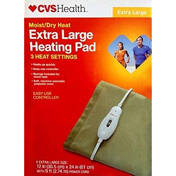 Amazon.com: CVS Extra Large XL 3 Setting Moist Dry Heating Pad ...