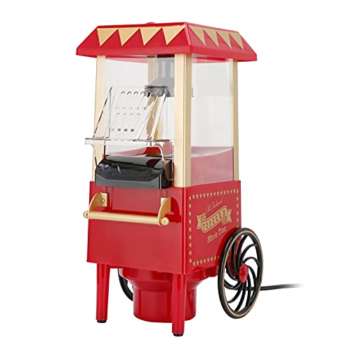 1200W Red Retro Automatic Popcorn Machine Household Corn Popper Maker ...