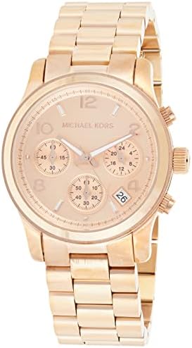 Michael Kors Women's MK5128 - Runway Chronograph Shiny Rose Gold/Light ...