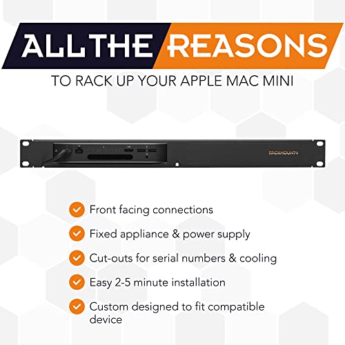 Apple Mac Mini Rack Mount - 1U Server Rack Shelf with Easy Access Front ...