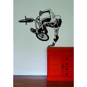 Amazon.com: Wall Vinyl Decal Home Decor Art Sticker BMX Cyclist Jump ...