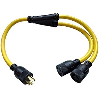 Amazon.com: Parkworld 60462 Splitter L14-30P Male to (2) L14-30R Female, Locking 4-Prong 30 AMP ...