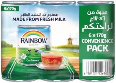 Rainbow Cardamom Evaporated Milk 6 x 170g price in UAE | Amazon UAE ...