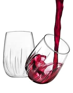 Amazon.com | Godinger Aerating Wine Glasses Stemless Goblets Wine Aerator, Made in Italy - 16oz ...