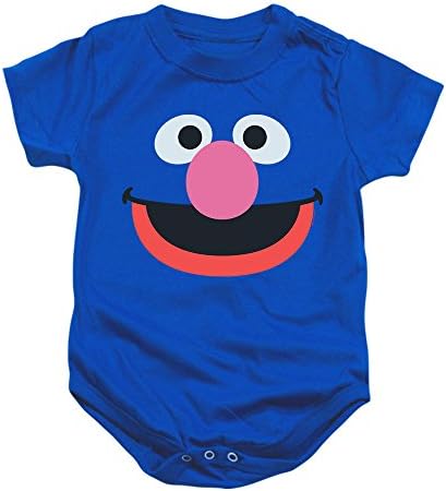 Sesame Street Grover Face Baby OnesieBaby Onesie Bodysuit, (18 mos ...