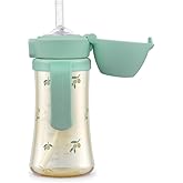 Amazon.com: GROSMIMI Flip Top Spill Proof Sippy Cup, PPSU, BPA Free, 10 oz, Stage 2 Straw for ...