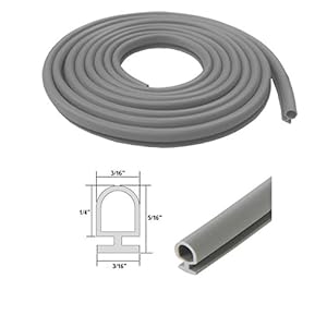 Gray Bulb Type Weatherstrip, 3/16" Width, 3/16" Backing - 20 Ft ...