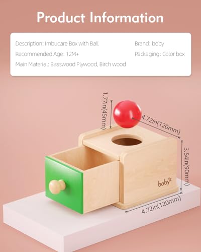 Boby Montessori Toys Object Permanence Box for Babies, Baby First ...