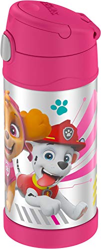 THERMOS FUNTAINER 12 Ounce Stainless Steel Vacuum Insulated Kids Straw Bottle, Paw Patrol ...