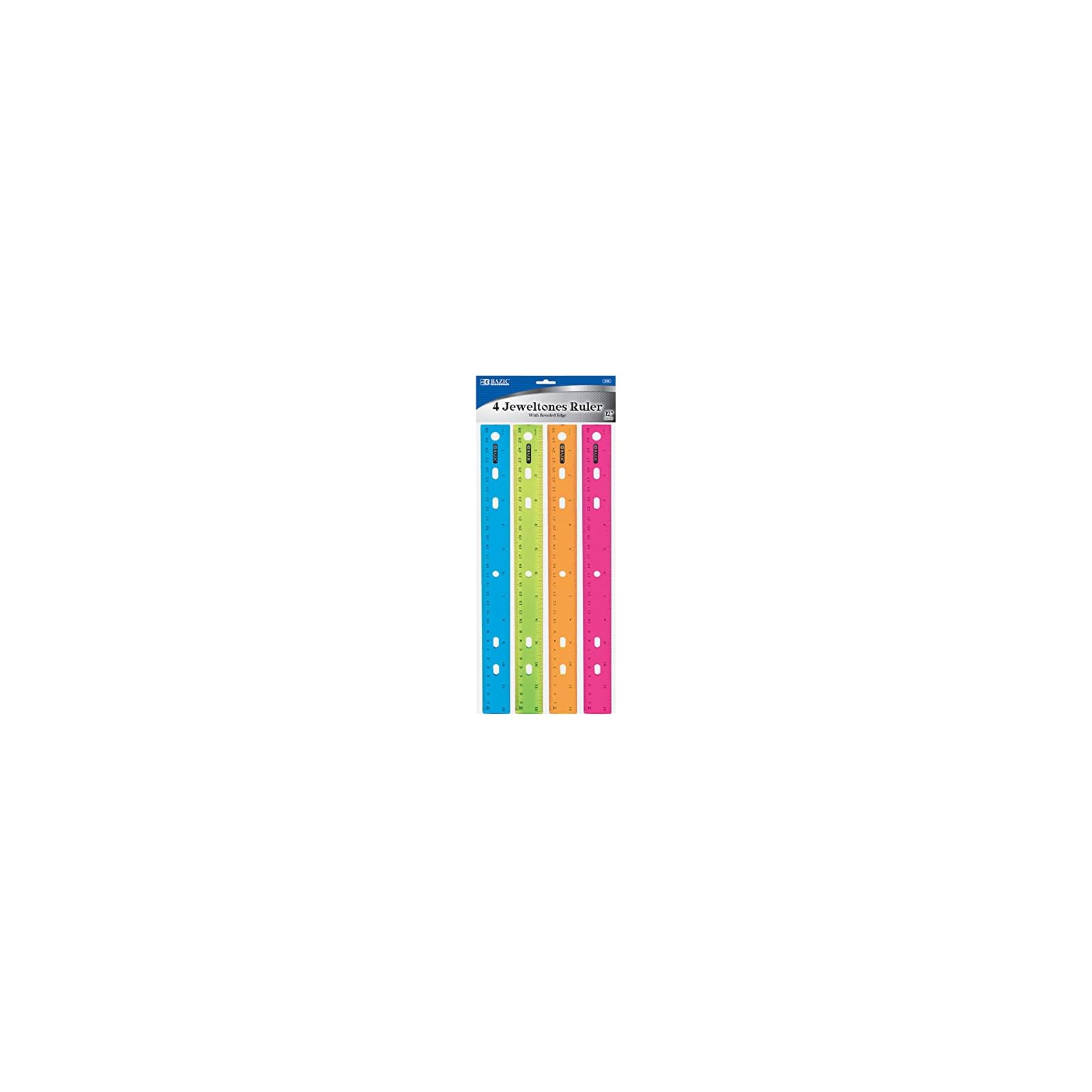 BAZIC Jeweltones Color Ruler, 12 Inches, 1 Pack of 4 Rulers - Epic Kids ...