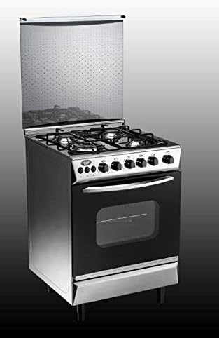 Nikai Gas Cooking Range 4-burner With Oven Size 60 X 60 cm Silver Color ...