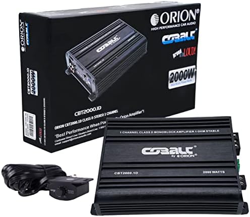 ORION Cobalt CBT-2000.1D Amplifier 1 OHM Monoblock Class D 2000 Watts max Music Power car Audio ...