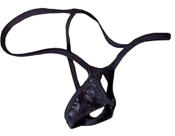 Amazon.com: Mens LACE Thong Peek A Boo DOUBLE EXPOSURE G String ...