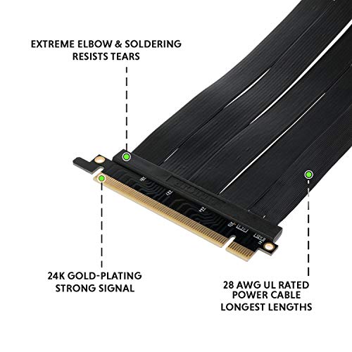 LINKUP PCIE 3.0 16x Shielded high Speed Riser Cable Premium PCI Express ...