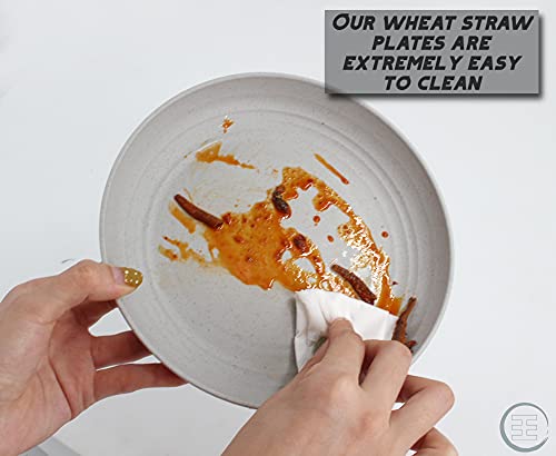 NARVE 16 Piece Wheat Straw Dinnerware Sets | Unbreakable, Microwave ...