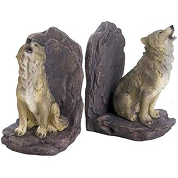 Amazon.com: Pacific Giftware PT Howling Wolfs Decorative Resin Bookends ...