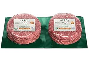 Verde Farms Organic Grass-Fed 80/20 Beef Patties, 1.3 lb: Amazon.com ...